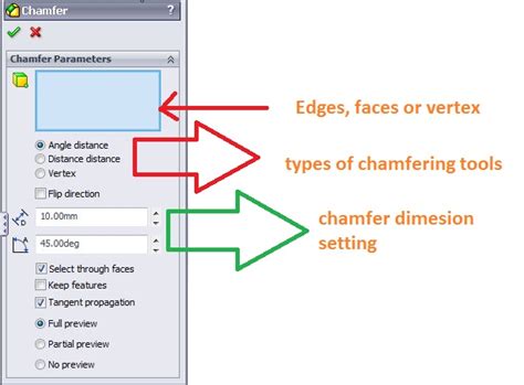 How To Use Solidworks Chamfer Tool Features In Solidworks Cad