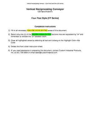 CSI Specifications Doc Template PdfFiller