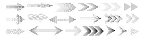 Premium Vector Halftone Arrows Halftone Dots Set Vector Arrow Collection