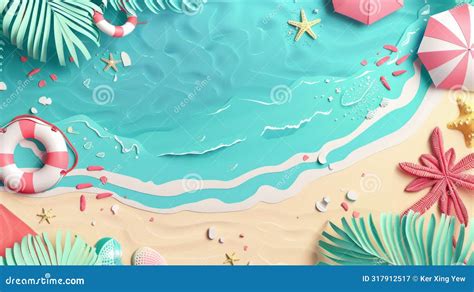 Dynamic Layout Design With Fluid Arrangements Of Beach Holiday Imagery Stock Image Image Of