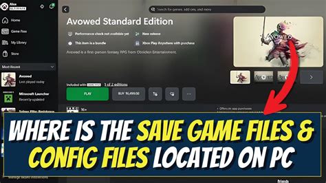 Avowed Where Is The Save Game Files And Config Files Located On Pc Youtube