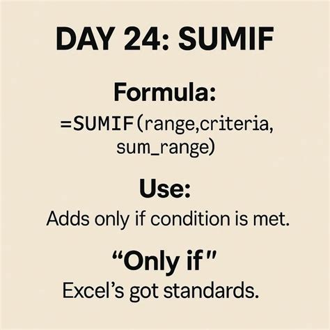 Payroll Day 24 Sumif Excels Like “ill Add It But Only If It Meets My Vibe” Use This