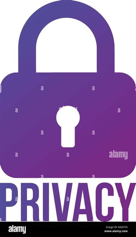 Lock Icon Privacy Secure Concept Vector Illustration Isolated On White Background Stock