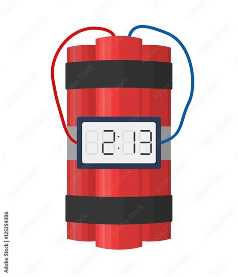 Dynamite bomb explosion with timer detonate and wire. Stock Vector | Adobe Stock