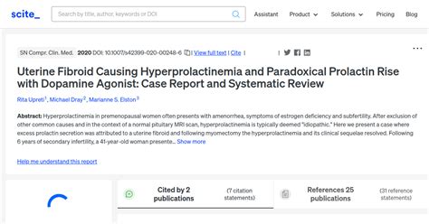 Uterine Fibroid Causing Hyperprolactinemia And Paradoxical Prolactin Rise With Dopamine Agonist
