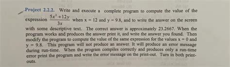 solved project 2 2 2 write and execute a complete program