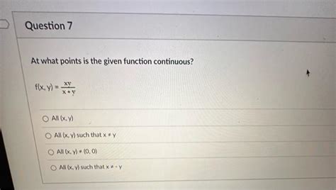Solved At What Points Is The Given Function Continuous Chegg