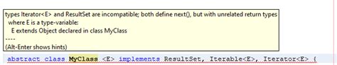 Java Implement Both Iterator And Resultset Interface In A Single Class Conflict Stack Overflow