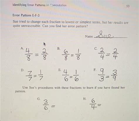identifying error patterns in computation 51 error