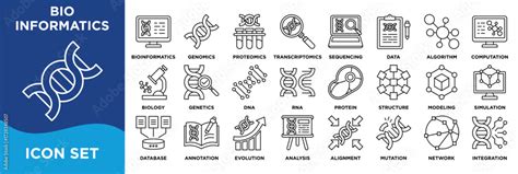 Bio Informatics Icon Collection Set Containing Bioinformatics