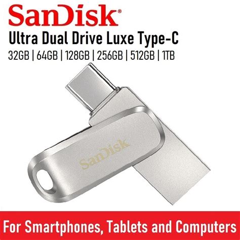 Sandisk Ultra Dual Drive Luxe Type C 32gb 64gb 128gb 256gb 512gb 1tb