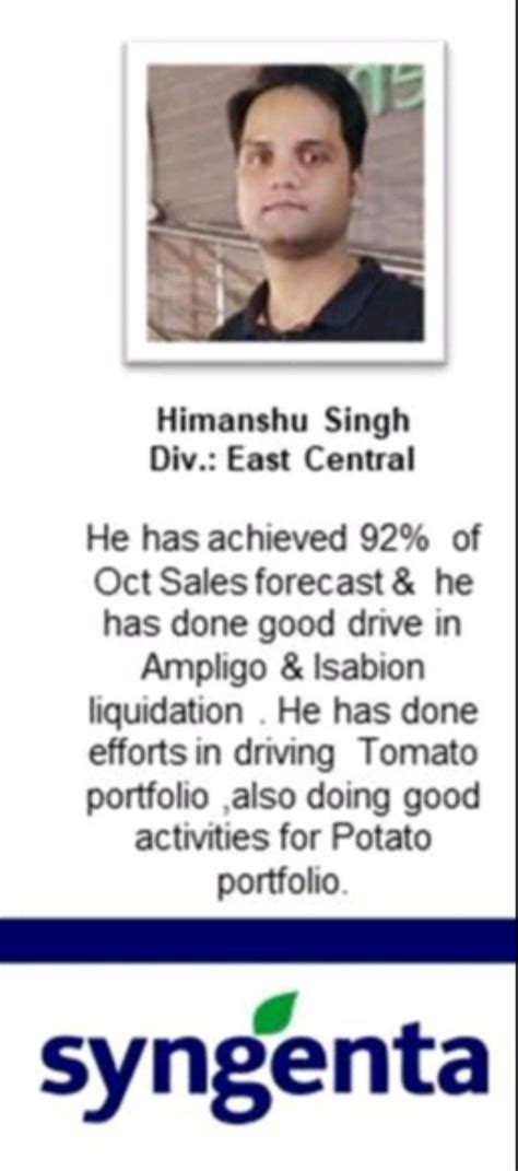 Himanshu Singh On Linkedin Syngenta Syngentaproud