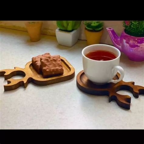 خرید و قیمت زیر لیوانی چوبی شاخ گوزن مربع و گرد چوب روس ضد اب از غرفه