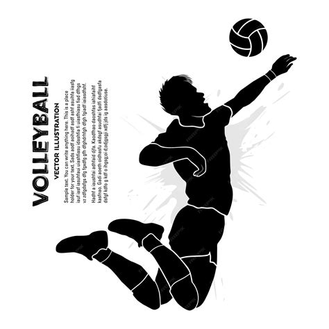 Premium Vector Male Volleyball Player Jumps And Hits The Ball Vector Illustrations