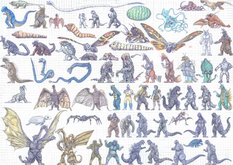 Every Showa Godzilla Monsters By Giganus On Deviantart
