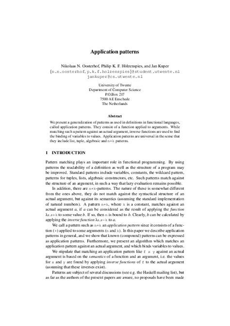 Pdf Application Patterns