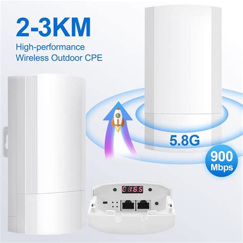 Fretech Wireless Bridge Set 900mpbs 58g Wifi Outdoor Cpe Point To