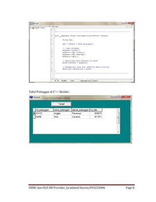 Odbc Dan Ole Db Provider Siiesde PDF