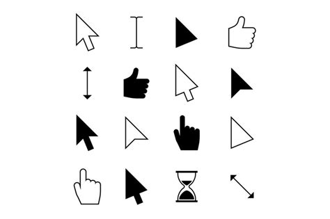 Clicking Mouse Cursors Computer Finger Pointer Arrow Click Cursor W