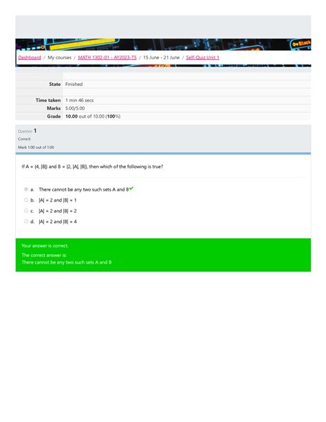 My Self Quiz Unit 1 Attempt Review 01 State Finished Time Taken 1 Min