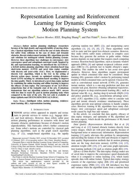 Representation Learning And Reinforcement Learning For Dynamic Complex