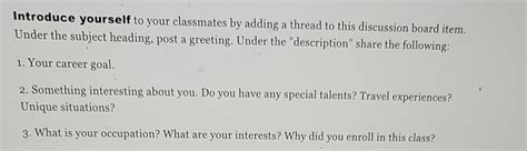 Introduce Yourself To Your Classmates By Adding A