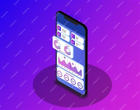 Premium Vector Vector Uiux Analytics Dashboard Isometric Landing Page On Mobile