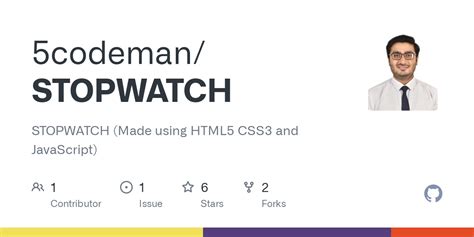 GitHub Codeman STOPWATCH STOPWATCH Made Using HTML CSS And JavaScript