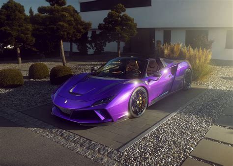 Purple Ferrari Convertible Poster Picture Metal Print Paint By