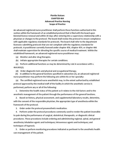 Florida Advanced Practice Nursing Scope Pdf Anesthesia Nurse