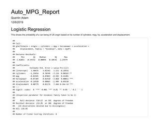 Auto Mpg Report PDF