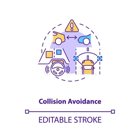Collision Avoidance Concept Icon Stock Vector Illustration Of Automation Vector 209515874