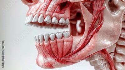 An Anatomical Diagram Of The Human Jawbone And Muscles Showing Wall