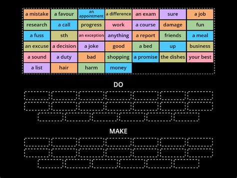 Do Vs Make فرز المجموعات