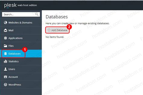 วิธีการสร้าง Database ใน Plesk Hostatom Knowledge Base