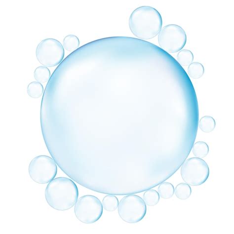 현실적인 투명 3d 거품 수 중 비누 거품 벡터 일러스트 레이 션 프리미엄 벡터