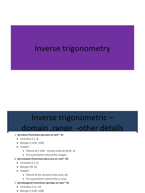 Inverse Trigonometry Pdf