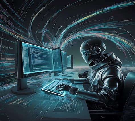 coder engineer working with his pc premium ai generated image