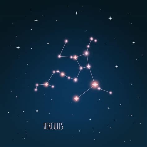 Premium Vector Constellation Hercules Scheme In Starry Sky Open