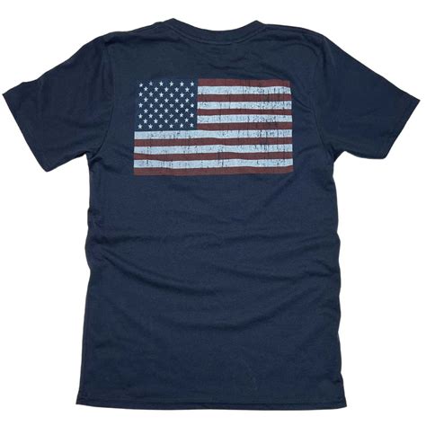 Navy American Flag T Shirt American Flag Tees Made In The Usa