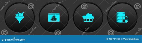 Set Sales Funnel With Chart Browser Exclamation Mark Password Protection And Server Shield