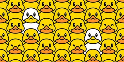 Duck Seamless Pattern Vector Rubber Duck Tile Background Repeat