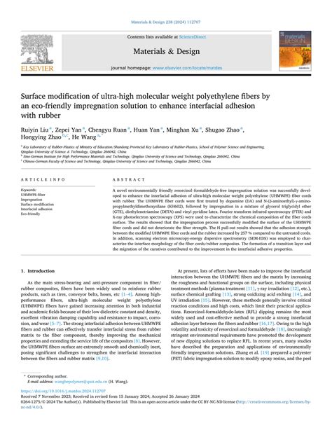 Pdf Surface Modification Of Ultra High Molecular Weight Polyethylene