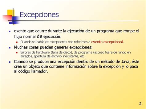 Manejo De Excepciones En Java Excepciones N
