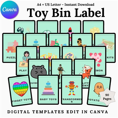 Toy Bin Labels Minimalist Toy Organizer Daycare Preschool Toy