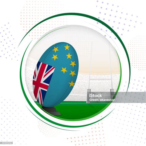 럭비 공에 투발루의 국기입니다 투발루의 국기와 라운드 럭비 아이콘입니다 Championship에 대한 스톡 벡터 아트 및 기타 이미지 Championship