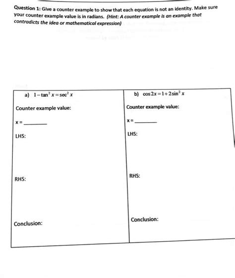 Solved Question Give A Counter Example To Show That Each Chegg Com