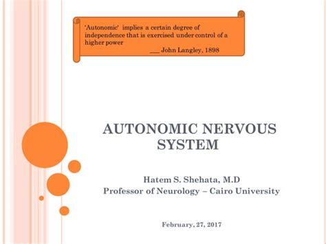 Autonomic Nervous System Ppt