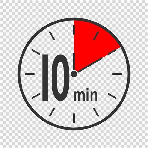 Clock Icon With 10 Minute Time Interval Countdown Timer Or Stopwatch