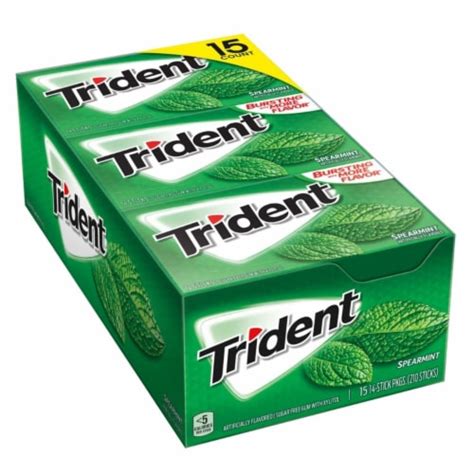 Trident Spearmint Sugar Free Gum 15 Pack 1 Unit Kroger
